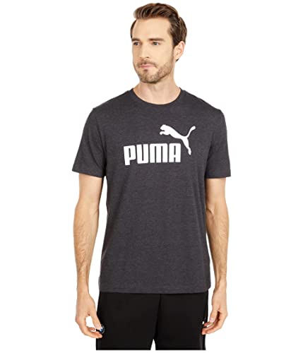 PUMA mens Essentials Heather Tee Shirt, Cotton Black, X-Large US