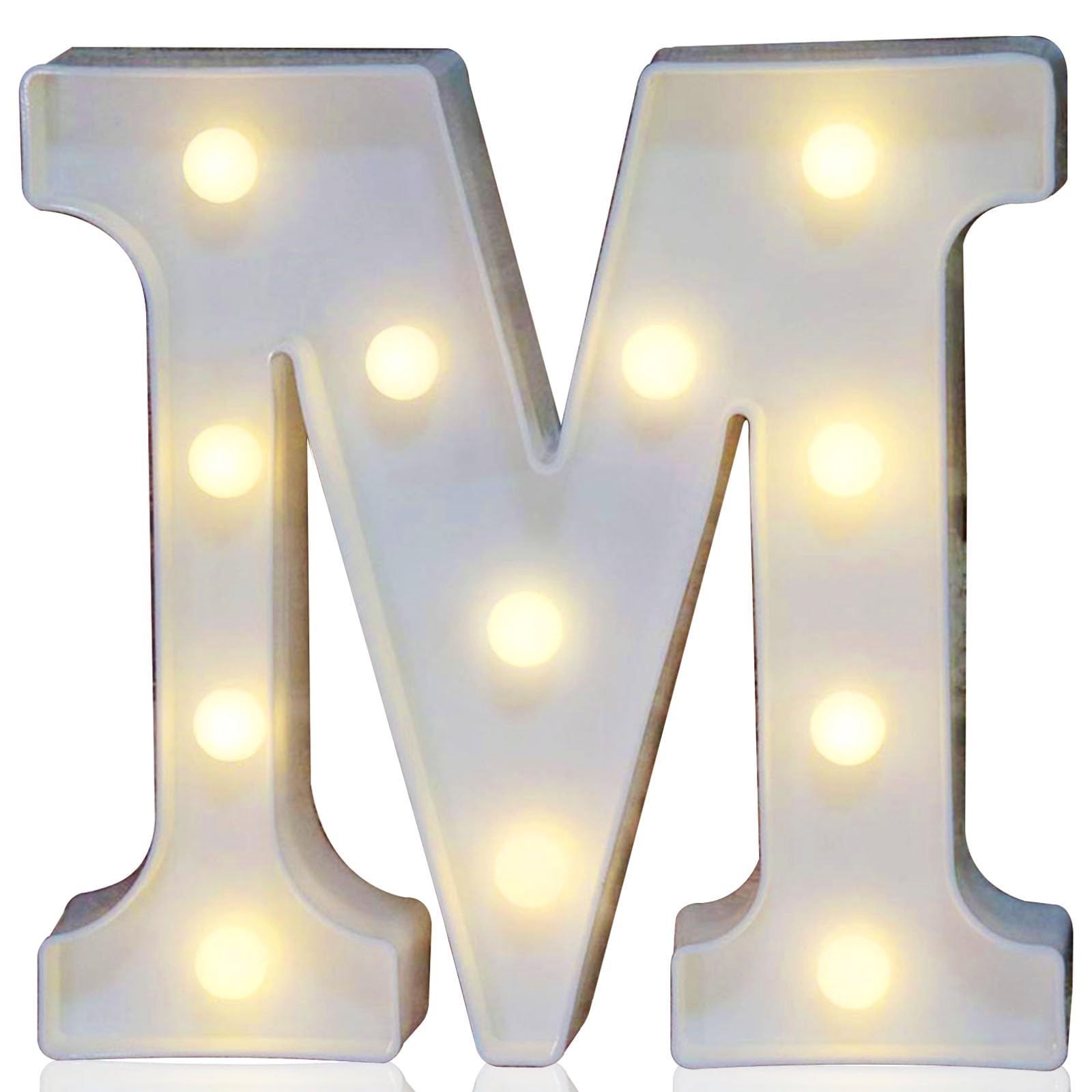 Pooqla LED Marquee Letter Lights Sign, Light Up Alphabet Letter for Home Party Wedding Decoration M