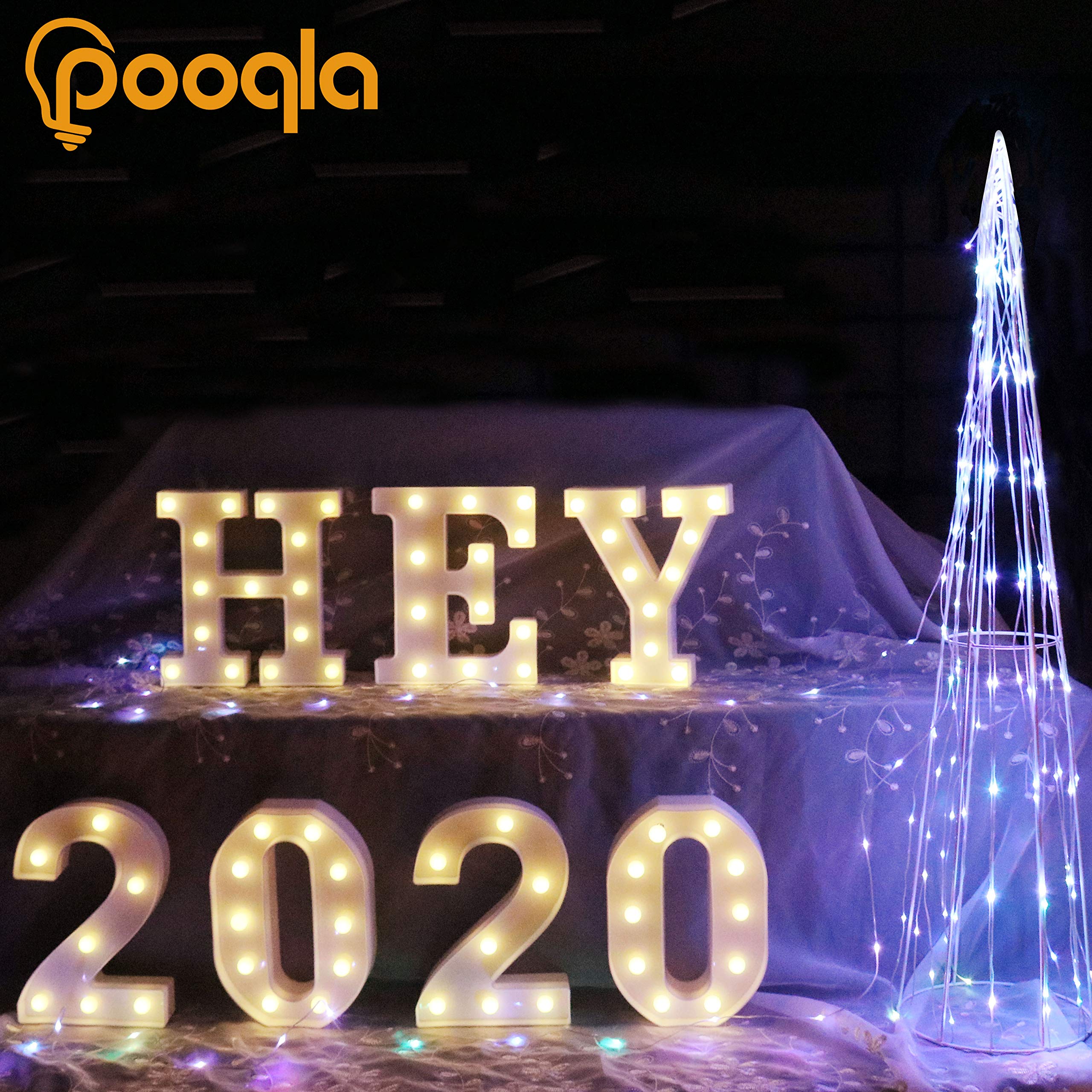 Pooqla LED Marquee Letter Lights Sign, Light Up Alphabet Letter for Home Party Wedding Decoration M