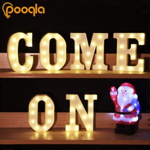 Pooqla LED Marquee Letter Lights Sign, Light Up Alphabet Letter for Home Party Wedding Decoration M