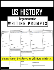 social studies argumentative writing prompts- us history (evidence-based writing)