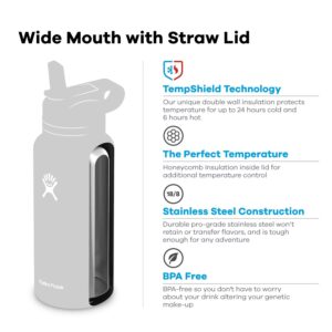 Hydro Flask 32 oz Wide Mouth Straw Lid Black