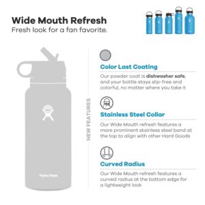 Hydro Flask 32 oz Wide Mouth Straw Lid Black