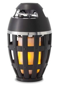 eternal home collection tiki torch with wireless stereo speaker | portable flame table lamp with hd audio and enhanced bass, black