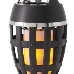 Eternal Home Collection Tiki Torch with Wireless Stereo Speaker | Portable Flame Table Lamp with HD Audio and Enhanced Bass, Black