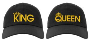 cap embroidered king and queen-em-0040-black