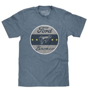 tee luv men's ford bronco logo shirt (indigo heather) (m)