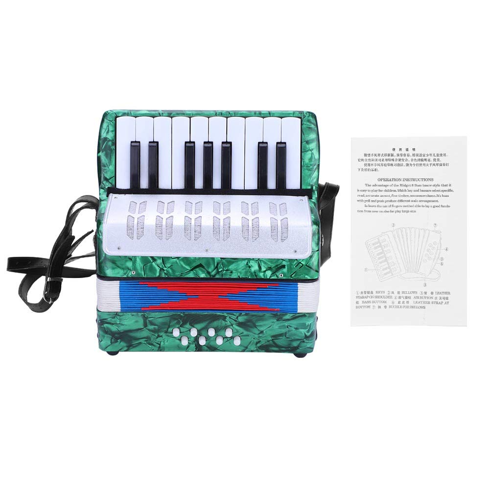 Professional Accordian for Kids Children, 17 Key 8 Bass Piano Accordion Educational Musical Instrument for Amateur Beginners Students