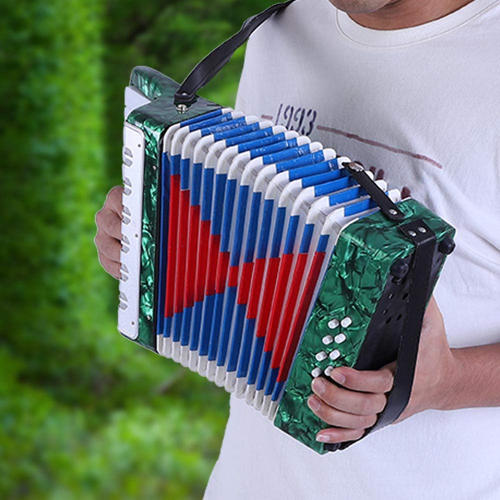 Professional Accordian for Kids Children, 17 Key 8 Bass Piano Accordion Educational Musical Instrument for Amateur Beginners Students