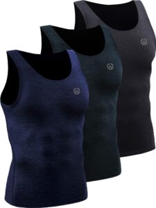 neleus men's 3 pack compression tank top tight muscle shirts,5074,black (grey)/slate gray/navy,us l,eu xl