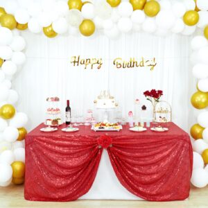 GFCC Glitter Red Sequin Tablecloth - 60x102 Inch Shimmer Party Wedding Banquet Christmas Table Cloth Linen Rectangle Cake Table Cover