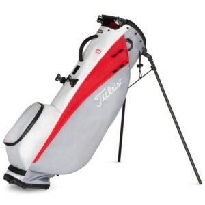 titleist players 4 carbon stand bag grey/red/white, 2.8 lbs