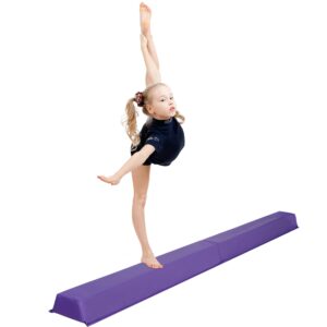 oteymart 6ft balance beam folding gymnastics beam extra firm foam anti-slip bottom equipment for floor home training, kids, adults