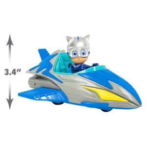 PJ Masks Save the Sky Cat-Car, Cat-Boy Figure and Vehicle, Blue, Kids Toys for Ages 3 Up by Just Play