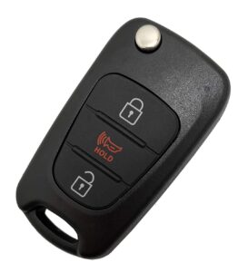 replacement key fob case fits kia soul rio sportage 3 buttons key fob shell flip keyless entry remote fob cover casing with uncut blade (1)