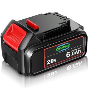 dsanke 20v 6.0ah battery replace for dewalt 20v battery dcb200 dcb206 dcb207 dcb204 dcb203 dcb201 dcb200 dcb180 dcd/dcf/dcg/dcs series dewalt 20v battery