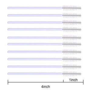 Elisel 100 PCS Disposable Eyelash Brushes Mascara Brushes Eye Lash Eyebrow Applicator Cosmetic Makeup Brush Tool Kits (White)