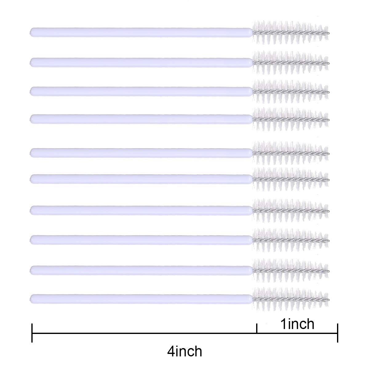 Elisel 100 PCS Disposable Eyelash Brushes Mascara Brushes Eye Lash Eyebrow Applicator Cosmetic Makeup Brush Tool Kits (White)