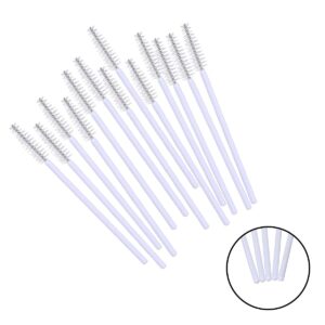 Elisel 100 PCS Disposable Eyelash Brushes Mascara Brushes Eye Lash Eyebrow Applicator Cosmetic Makeup Brush Tool Kits (White)