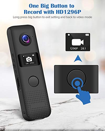 BOBLOV C18 WiFi 1080P Body Camera with OLED Screen and One Big Button for Recording 4Hours 1080P Recording Clip for Wearable (32GB)