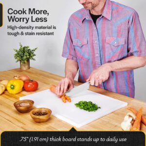 Thirteen Chefs Plastic Cutting Board with Juice Groove - Large Cutting Board for Meat, Grilling, BBQ, Smoking, Fruit, and More - 24" x 18" x 0.75" - Black