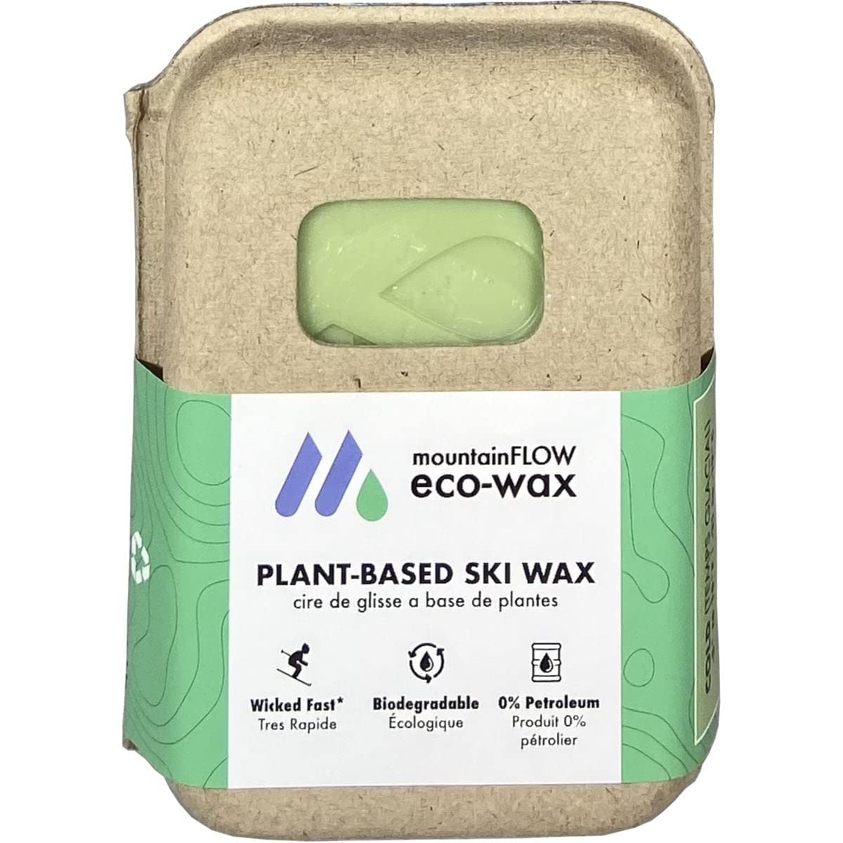 mountainFLOW Plant-Based, Biodegradable, Petroleum Free Ski/Snowboard Hot Wax, Cold (-5 to 15F | -21 to -9C)