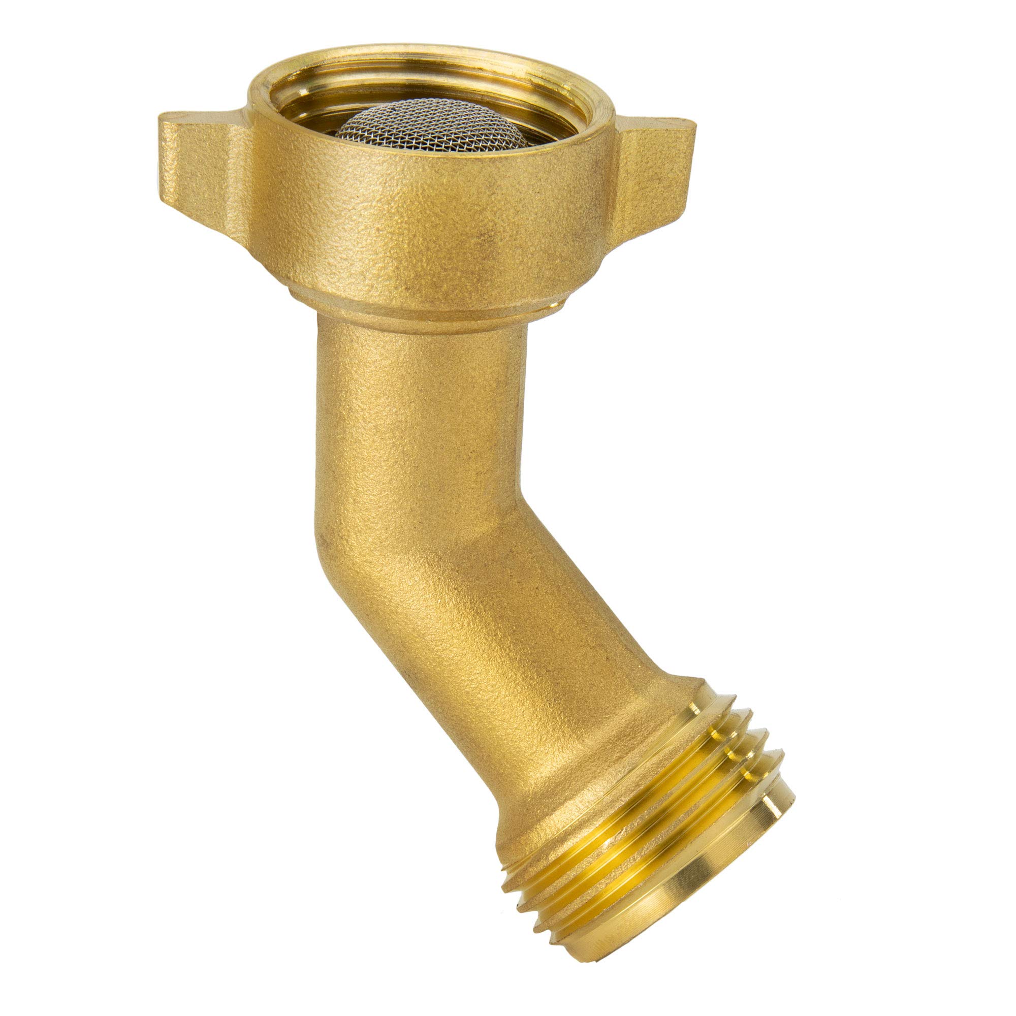 RecPro 45 Degree Hose Elbow for City Water Fill | Brass Hose Fitting | RV Plumbing | Prevent Hose Crimping and Strain