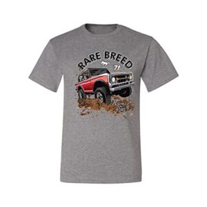 Ford Rare Breed 71 Bronco Truck Classic Cars and Trucks Men's Graphic T-Shirt, Heather Grey, Large