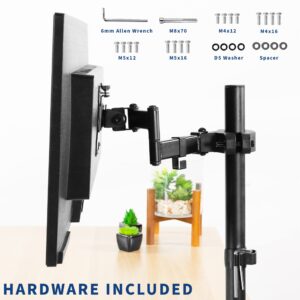 VIVO Steel Universal Full Motion Pole Mount Monitor Arm with Removable 75mm and 100mm VESA Plate, Fits 17 to 32 inch Screens, Black, MOUNT-POLE01A