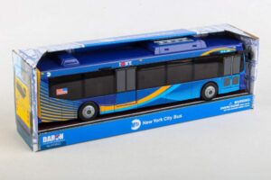 daron mta 11 inch single bus in new blue livery friction rolling