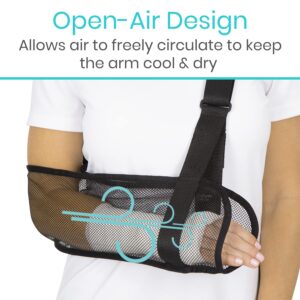 Vive Arm Sling for Shoulder Injury & Surgery Recovery - Waterproof Mesh Shower Sling Immobilizer for Rotator Cuff Support - Right Left Arm for Men & Women - Stabilize Elbow, Wrist, Thumb, Dislocation