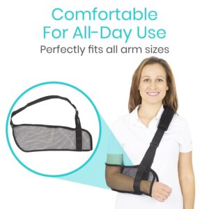 Vive Arm Sling for Shoulder Injury & Surgery Recovery - Waterproof Mesh Shower Sling Immobilizer for Rotator Cuff Support - Right Left Arm for Men & Women - Stabilize Elbow, Wrist, Thumb, Dislocation