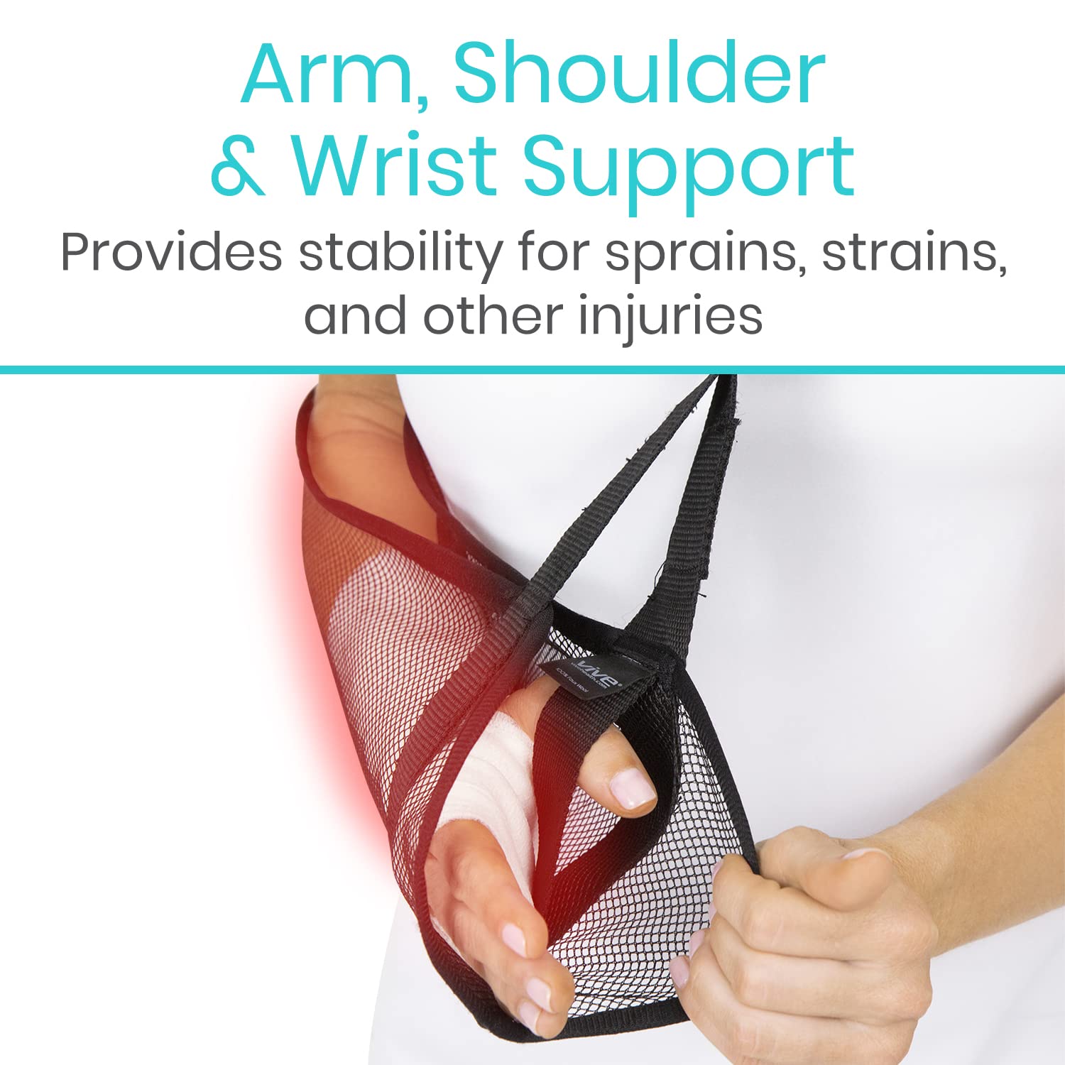 Vive Arm Sling for Shoulder Injury & Surgery Recovery - Waterproof Mesh Shower Sling Immobilizer for Rotator Cuff Support - Right Left Arm for Men & Women - Stabilize Elbow, Wrist, Thumb, Dislocation