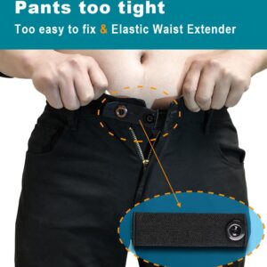 YUANHANG 15Pcs Waist Extender for Pants Jeans: Elastic Waistband Button Expander for Women Men