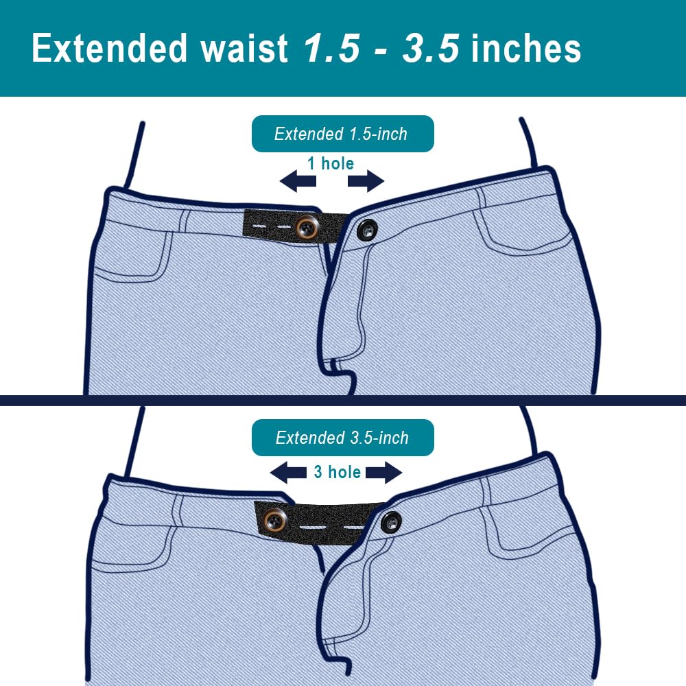 YUANHANG 15Pcs Waist Extender for Pants Jeans: Elastic Waistband Button Expander for Women Men