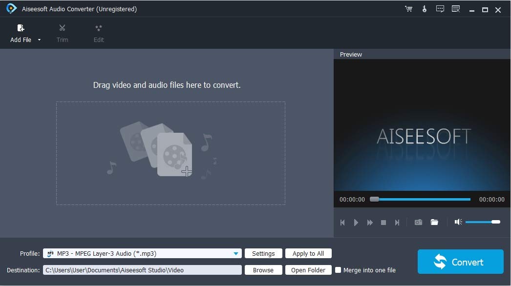 Audio Converter - Edit and convert your sound and music files to other audio formats - easy audio editing software - compatible with Windows 10, 8 and 7