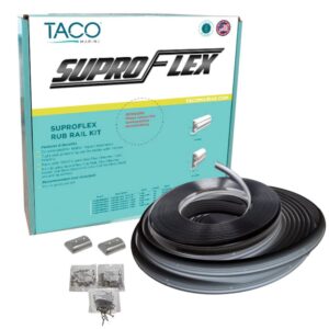 taco marine v11-9990bbk60-2 suproflex rub rail kit - 60' x 2" x 29/32", black