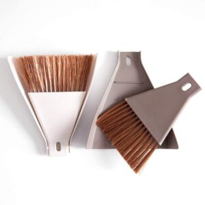 Mini Broom Set,Mini Hand Whisk Broom and Snap,Mini Cleaning Brush and Dustpan Set,Mini Dustpan Brush Set for Computer Keyboard Pet Cage,Cofee