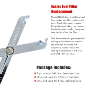 Scissor Fuel Line Disconnect Tool for 3/8 inch and 5/16inch Easy Separation of Quick Disconnect Style Fittings use on Fuel, Heater, and A/C Line Service Compatible with GM, Ford, Mazda Vehicles