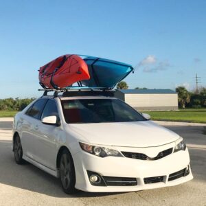 XCAR 2 Pairs Universal Kayak Rack Canoe Car Racks Set Roof Top Mount Carrier with 4 Straps for Suif Board,Kayak,Canoe,SUP