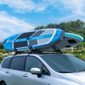 XCAR 2 Pairs Universal Kayak Rack Canoe Car Racks Set Roof Top Mount Carrier with 4 Straps for Suif Board,Kayak,Canoe,SUP