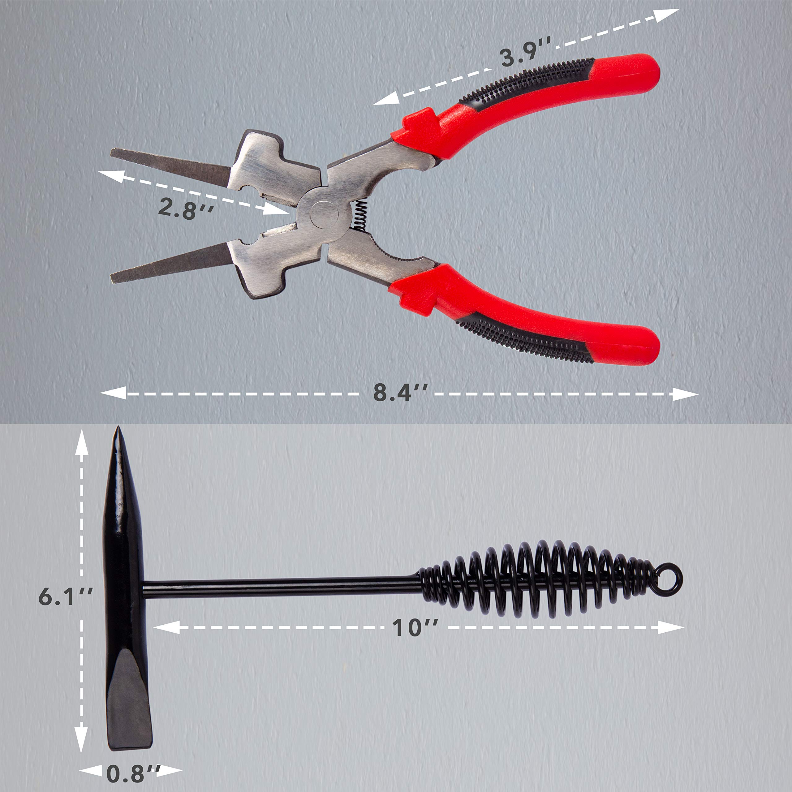 KOTTO Welding Tools, MIG Welding Pliers Multi-function 8" Anti-Rust MIG Pliers with High Carbon Steel Welding Chipping Hammer, Wire Brush and Storage Case