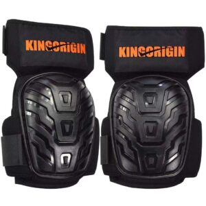 kingorigin 2 piece professional knee pads for work, construction gel knee pads tools, with heavy duty foam padding and anti-slip straps for indoor and ourdoor use