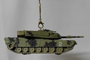 m 1 abrams tank forest camo holiday/christmas ornament with golden hanger