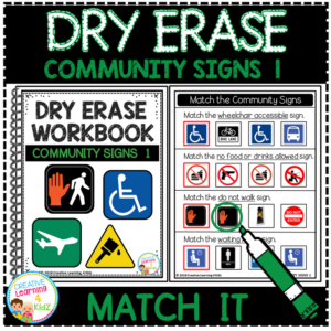 community signs dry erase workbook 1