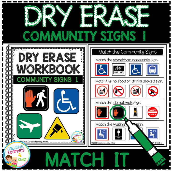 Community Signs Dry Erase Workbook 1