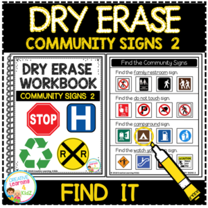 community signs dry erase workbook 2