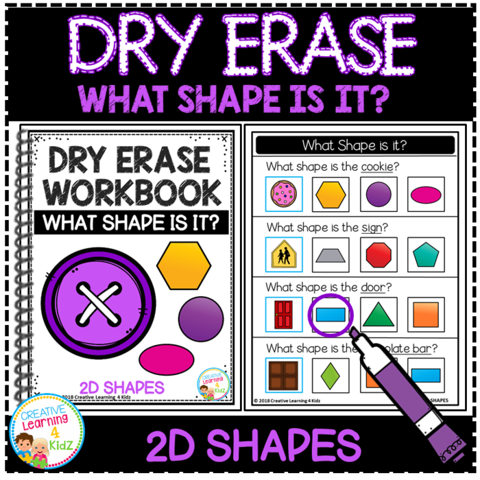 What Shape Is It? 2D Dry Erase Workbook