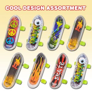 ArtCreativity Mini Finger Skateboards for Kids (Bulk Pack of 144) Durable Finger Boards in Assorted Designs, 2 Inch Fingerboard Skateboard Party Favors, Goody Bag Fillers