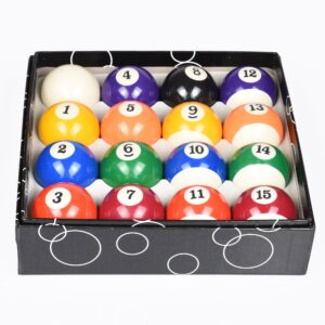 ispirito billiard ball set regulation size 2-1/4 inch pool balls set complete 16 balls american style resin balls pool table accessories